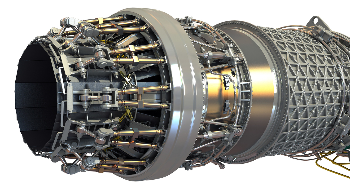 3d model eurojet ej200 military turbofan
