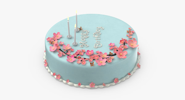 birthday cake candles 01 3d c4d