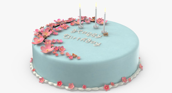 birthday cake candles 01 3d c4d