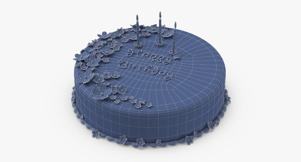 birthday cake candles 01 3d c4d