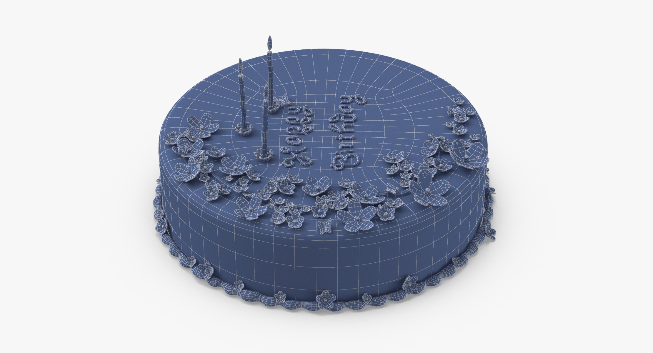 birthday cake candles 01 3d c4d