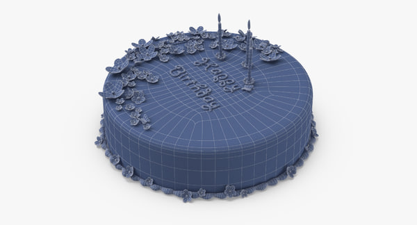 birthday cake candles 01 3d c4d