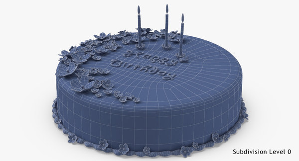 birthday cake candles 01 3d c4d