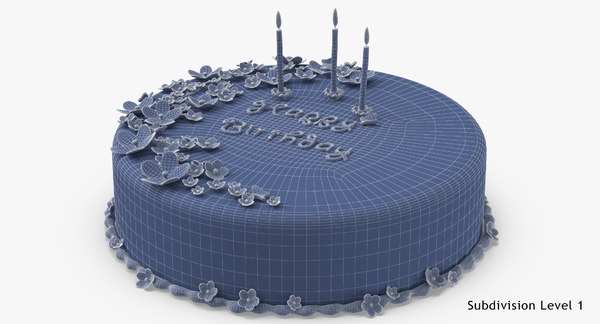 birthday cake candles 01 3d c4d