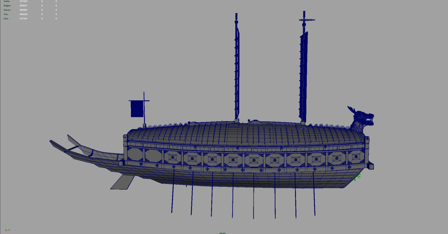 turtle ship 3d obj