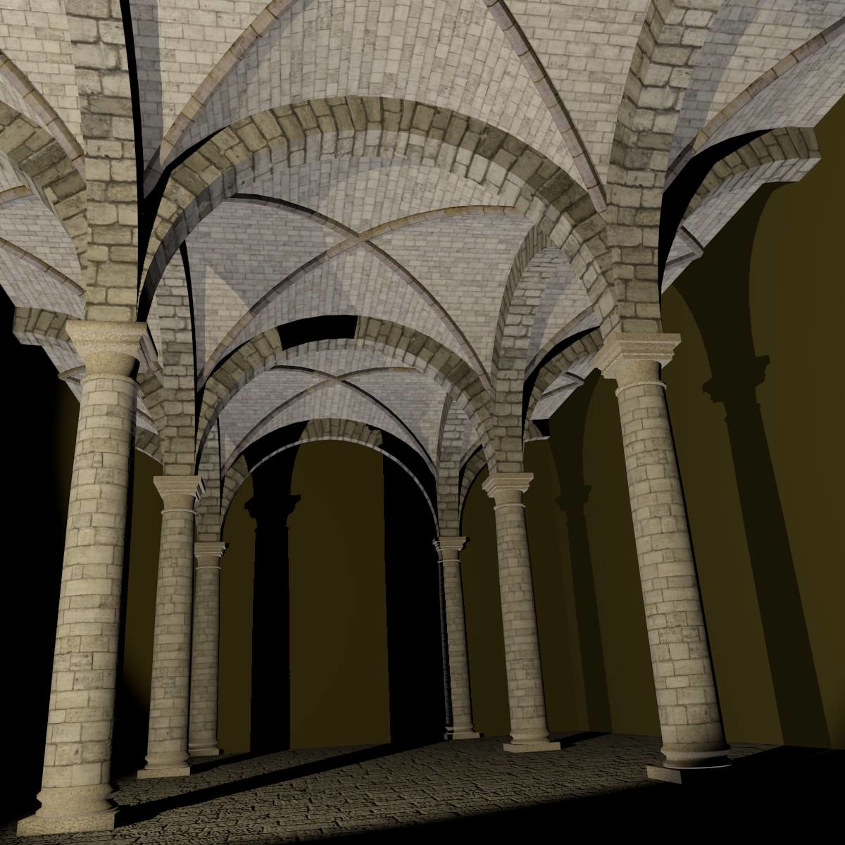 3d model vaults bricks stones