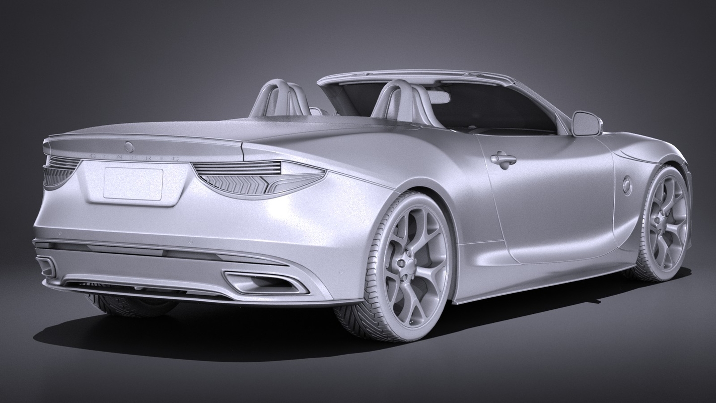 3d model generic sport convertible