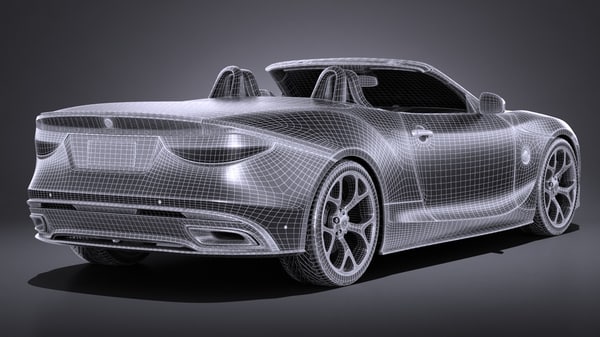3d model generic sport convertible