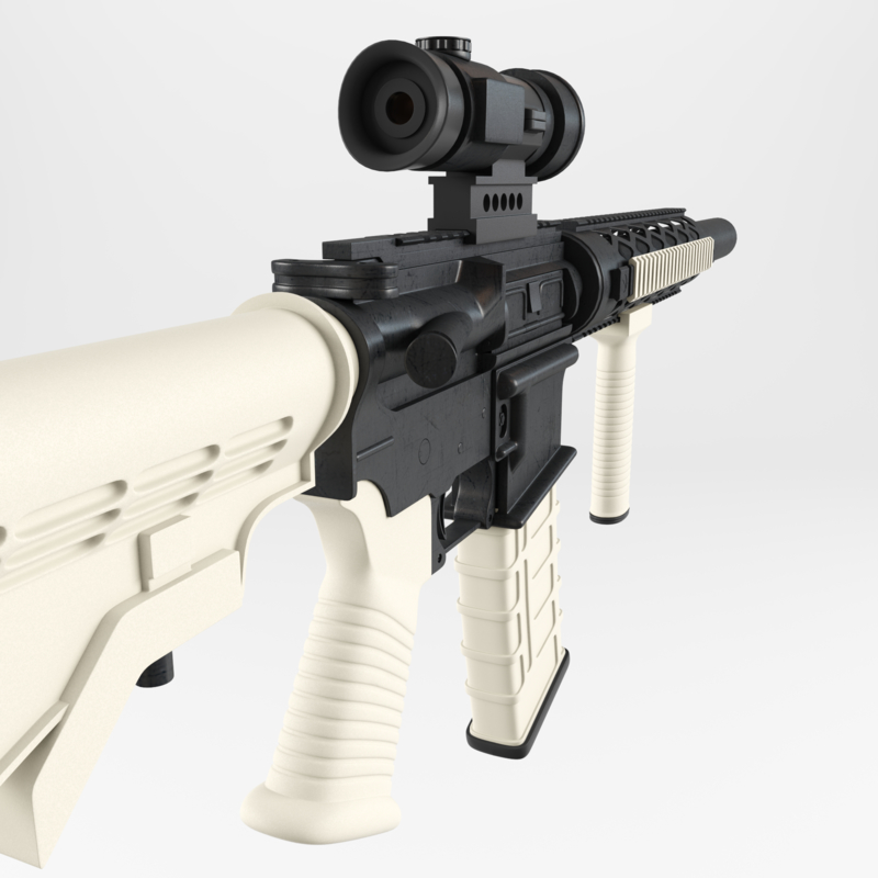 m4 spikes rifle 3d max