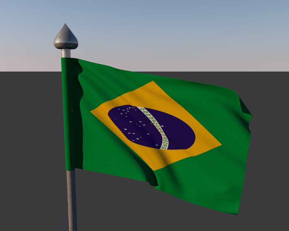 3d model brazil flag