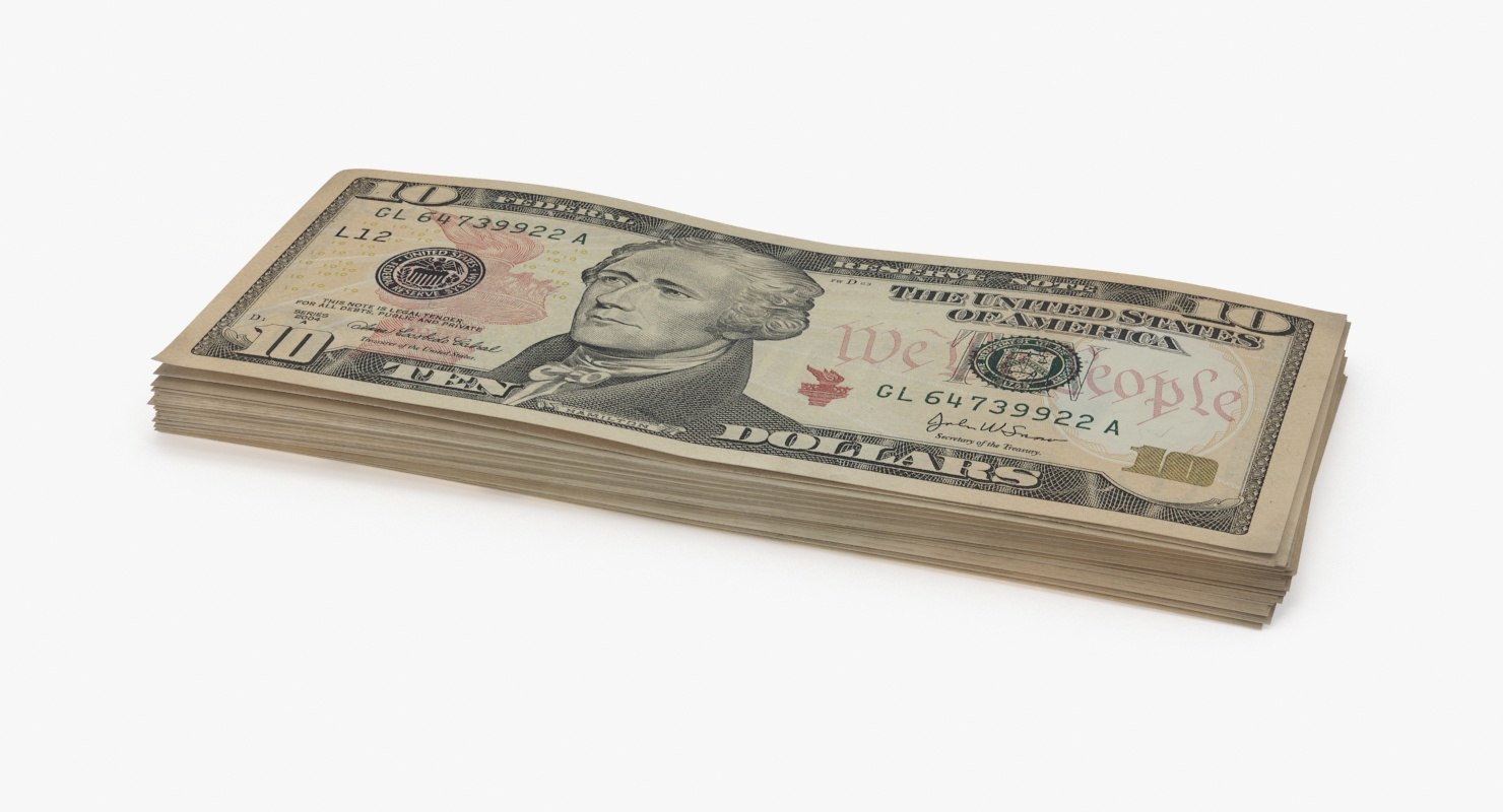 max 10 dollar bill stack