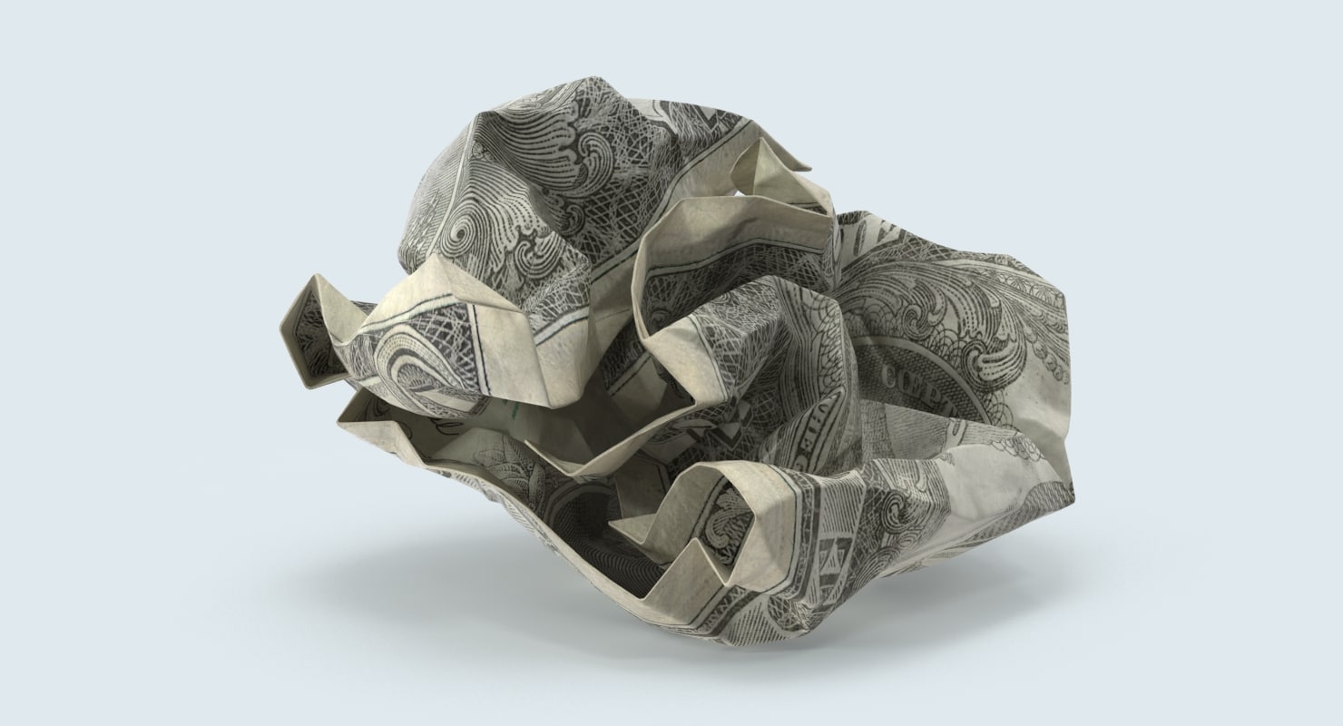 dollar bill crumpled ball max