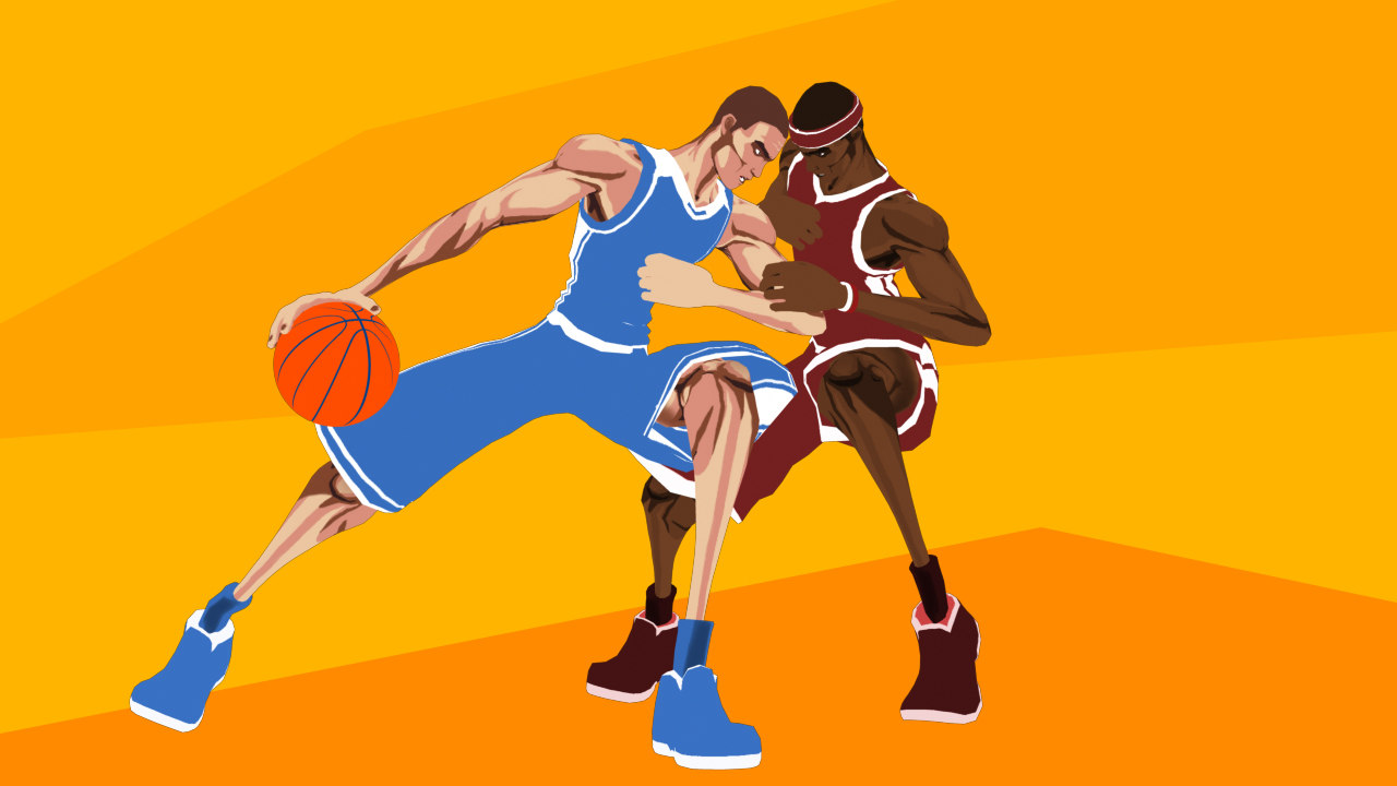 3d stylized basketball player ball model