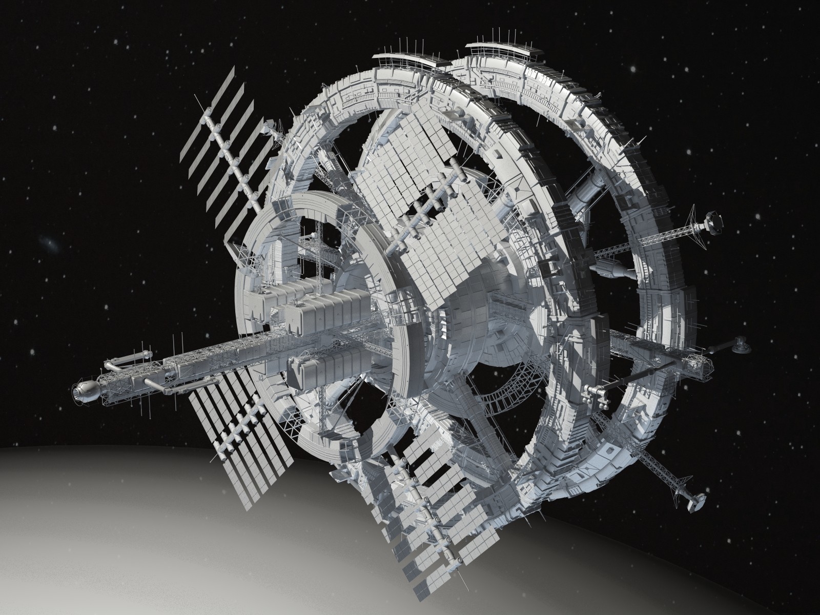 3d model generic sci-fi space station