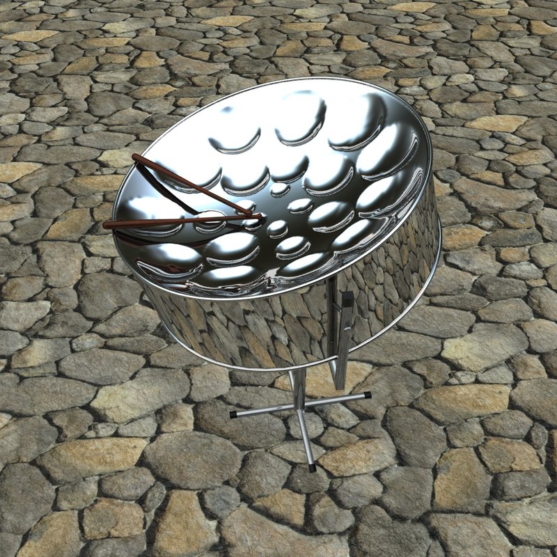 musical steel pan 3d model