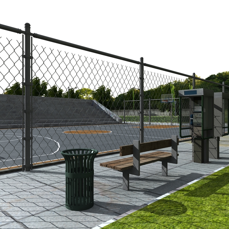 outdoor basketball arena 3d model