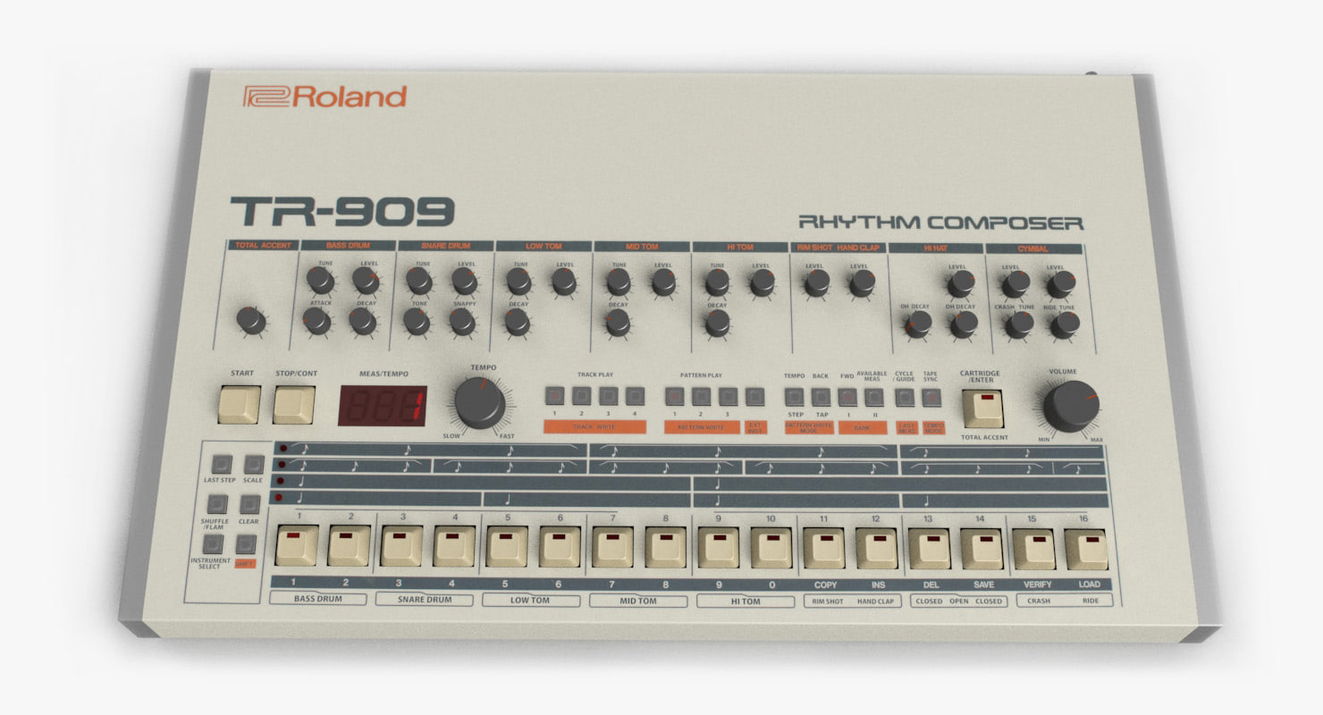 3d roland tr-909 model