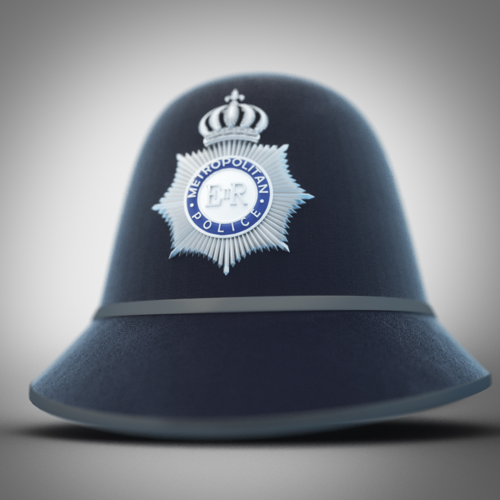 police hat 3d max