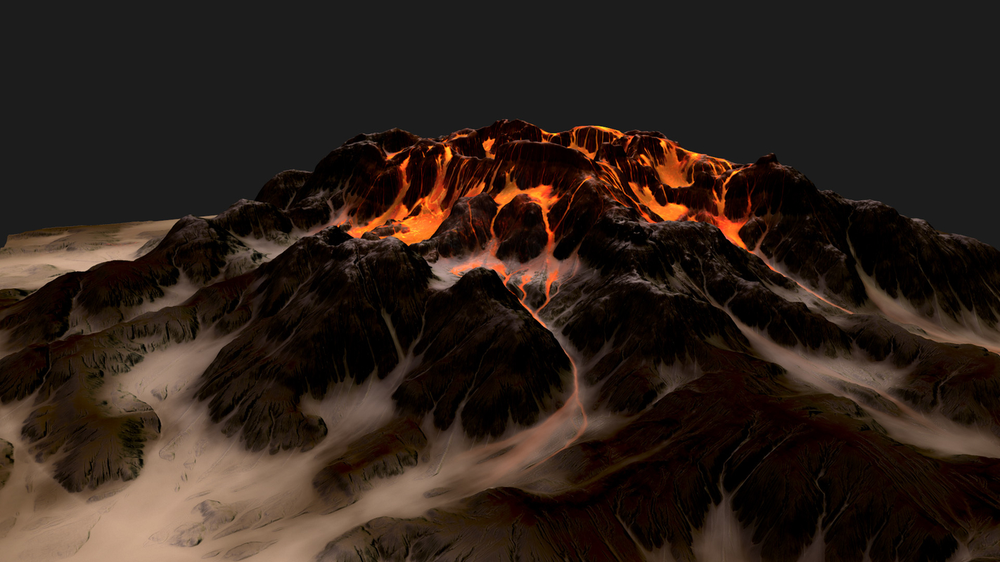 3d volcano