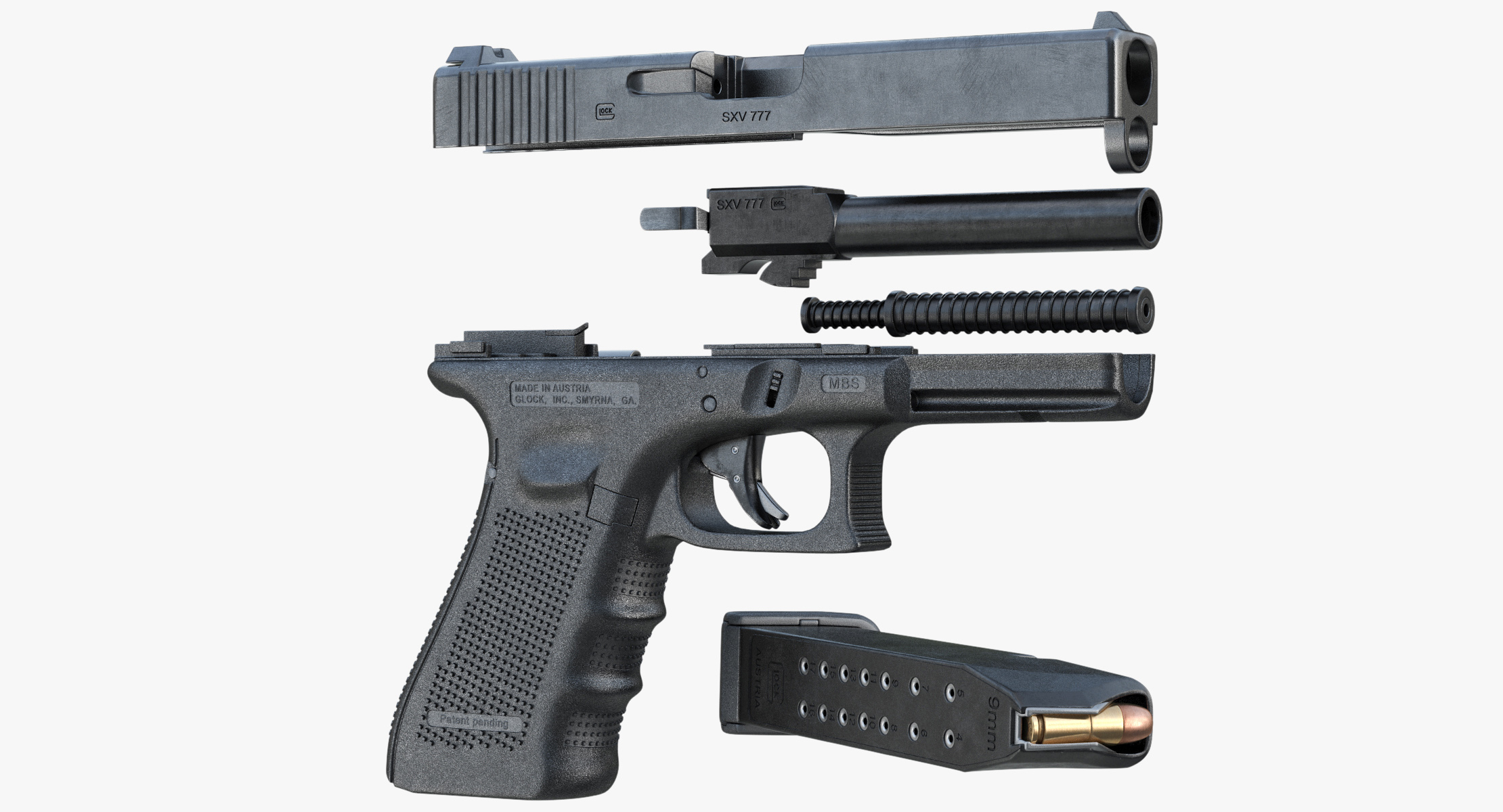 gun glock 17 gen 3d max