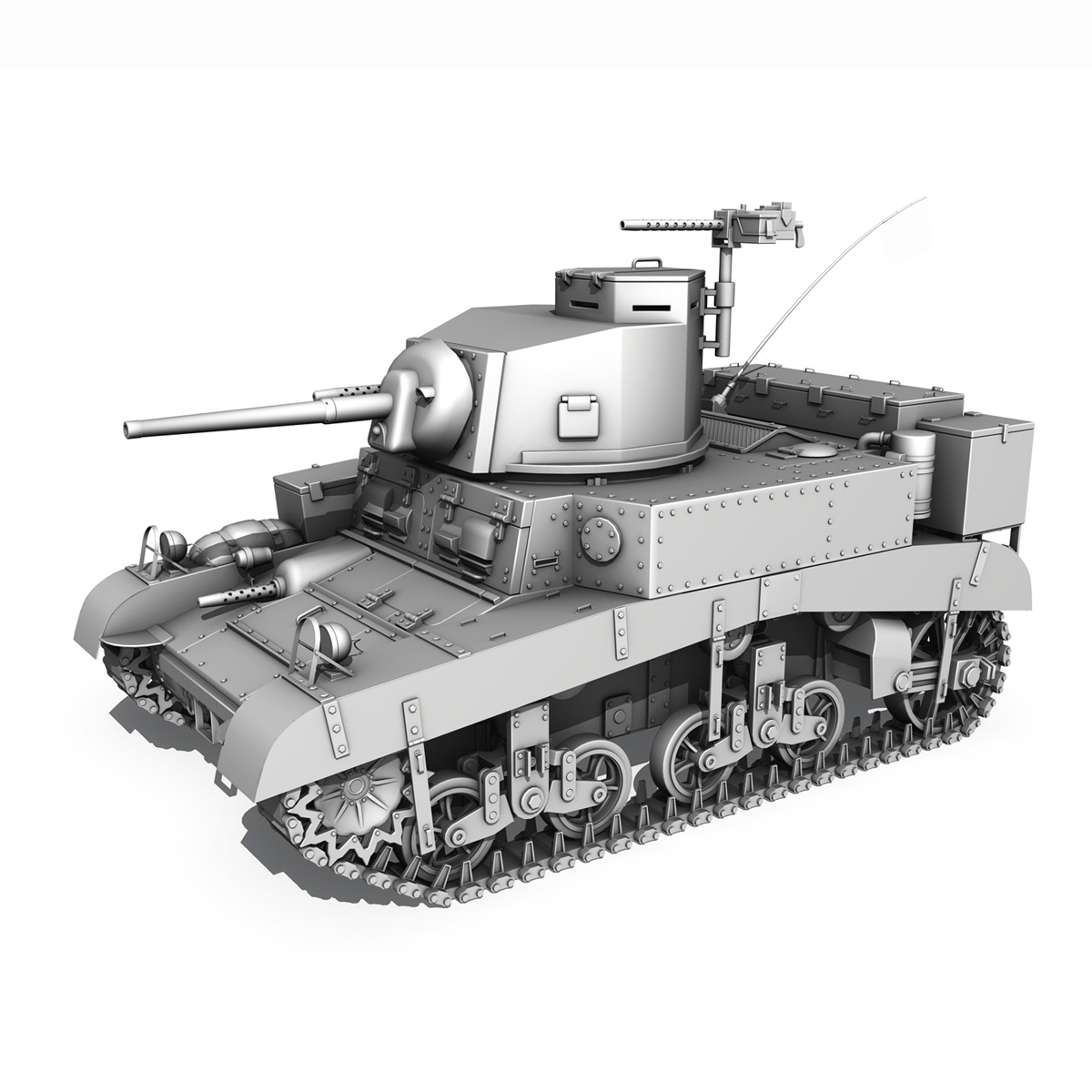 cinema4d british m3 stuart light tank