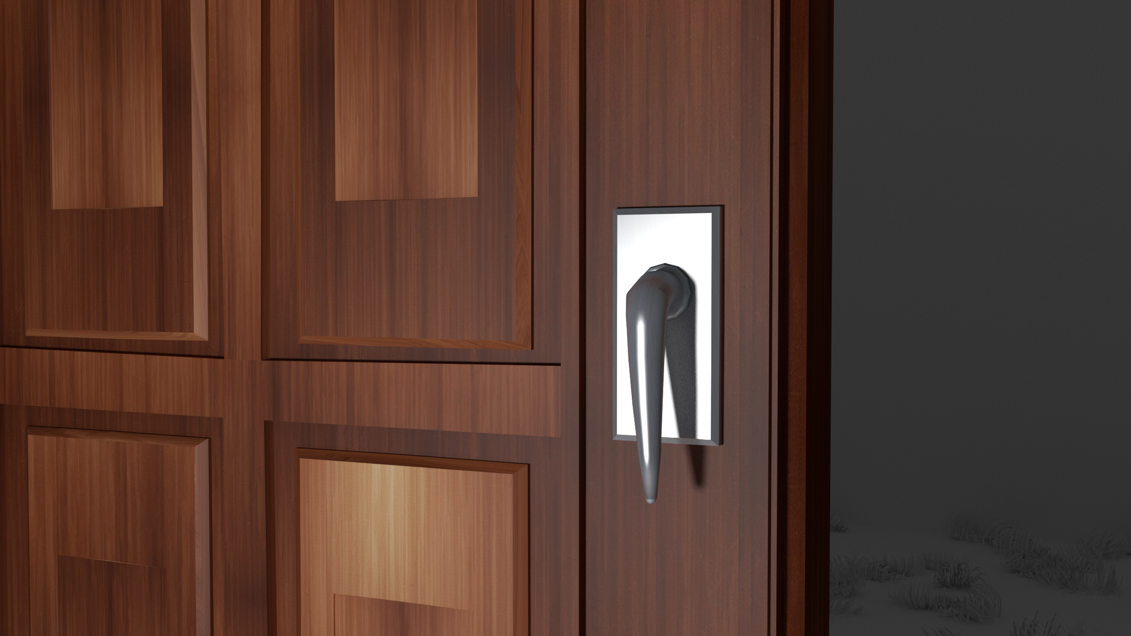 wooden door 3d obj