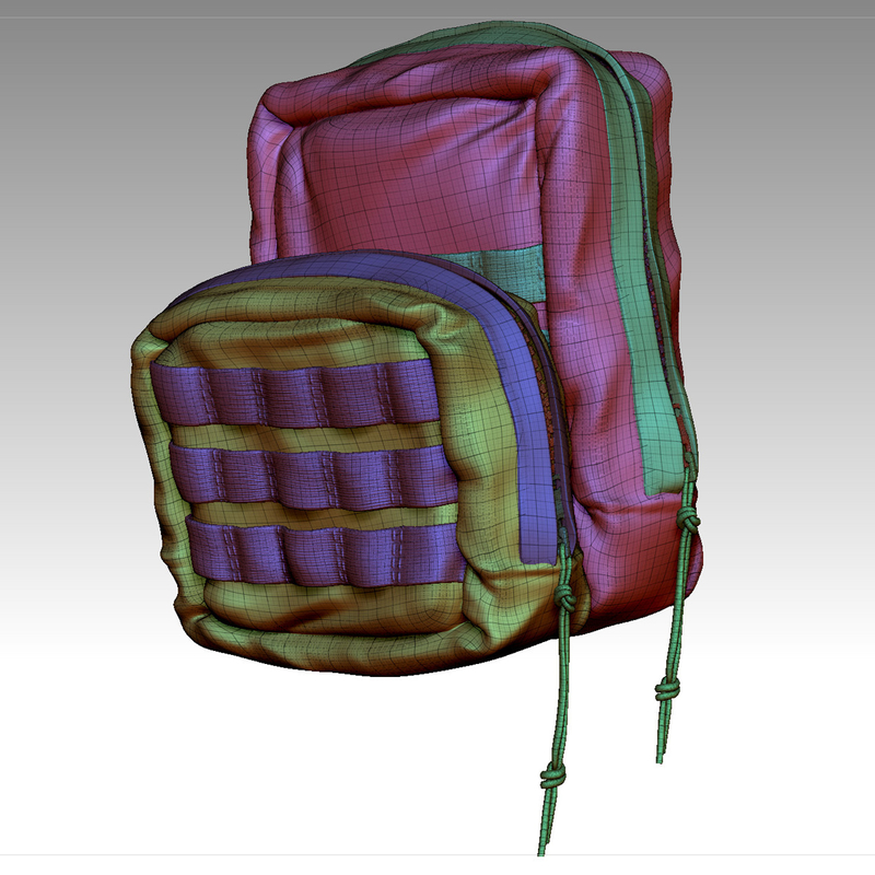 zbrush molle tactical bag 3d model