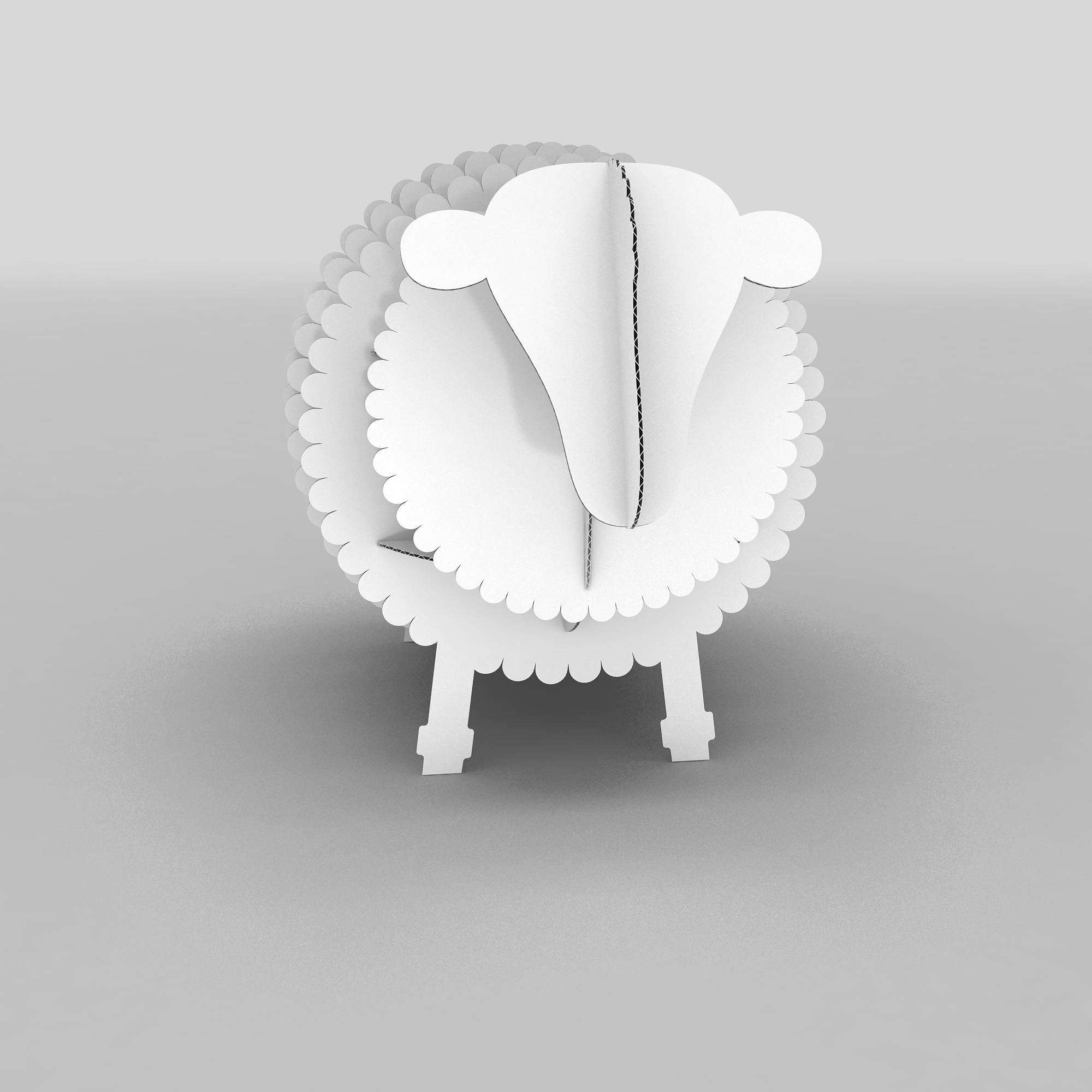 3d model lamb cardboard
