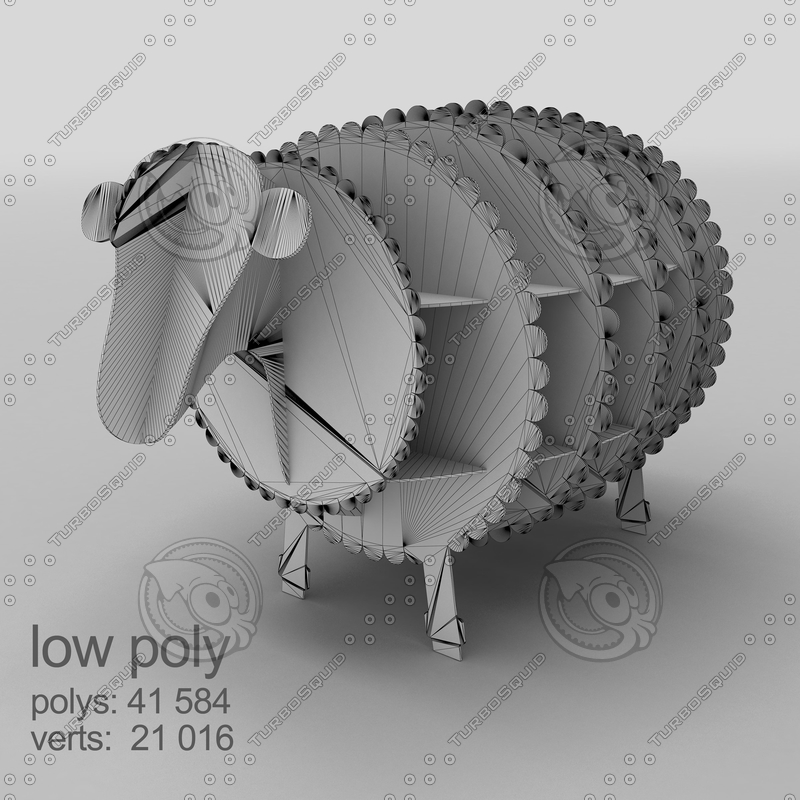3d model lamb cardboard