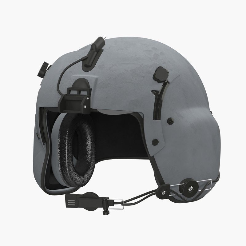 3d helicopter pilot helmet model