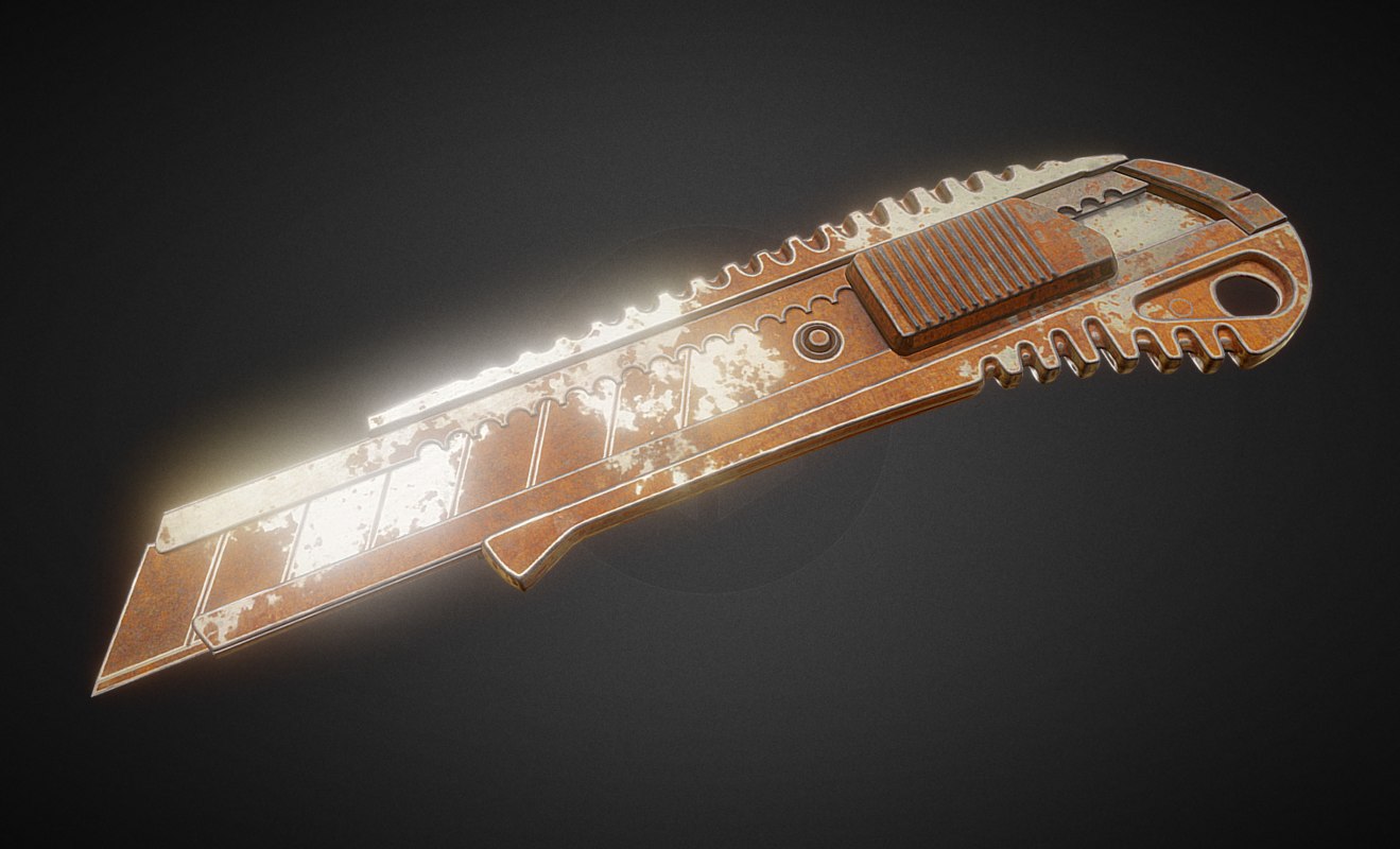 box cutter rusty version 3d model