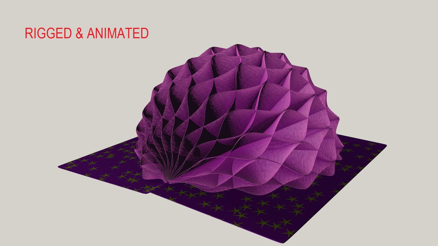 origami card rigged 3d model