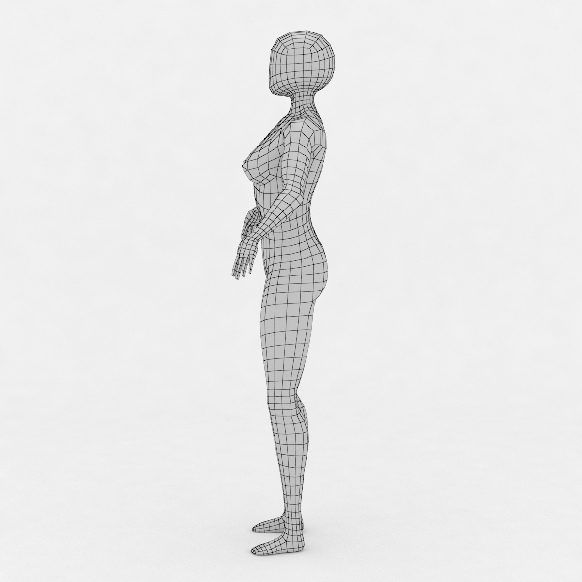 3d female body base mesh model