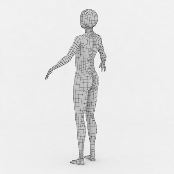 3d female body base mesh model