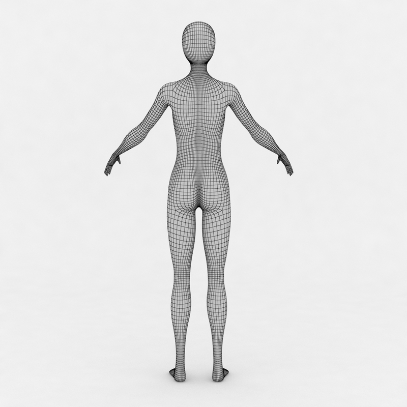 3d female body base mesh model