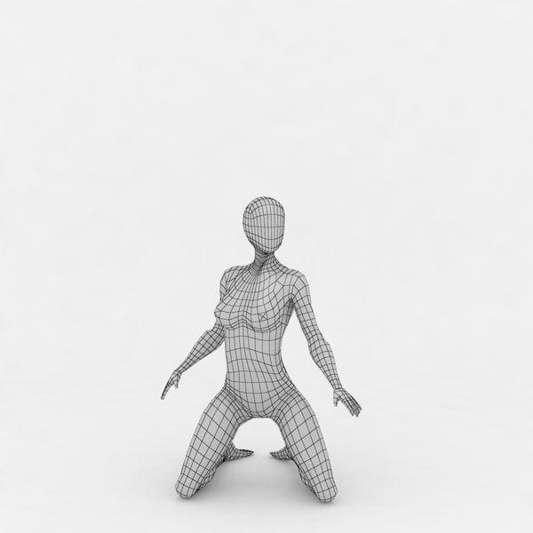 3d female body base mesh model