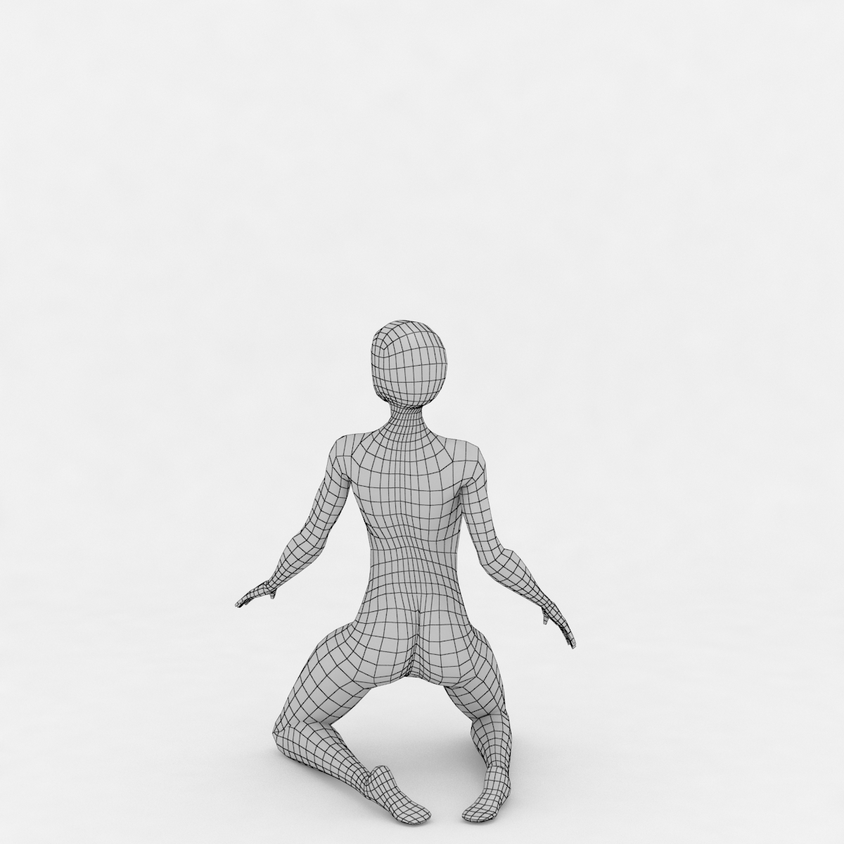3d female body base mesh model