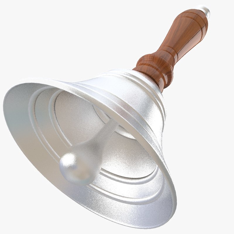 3d silver hand bell