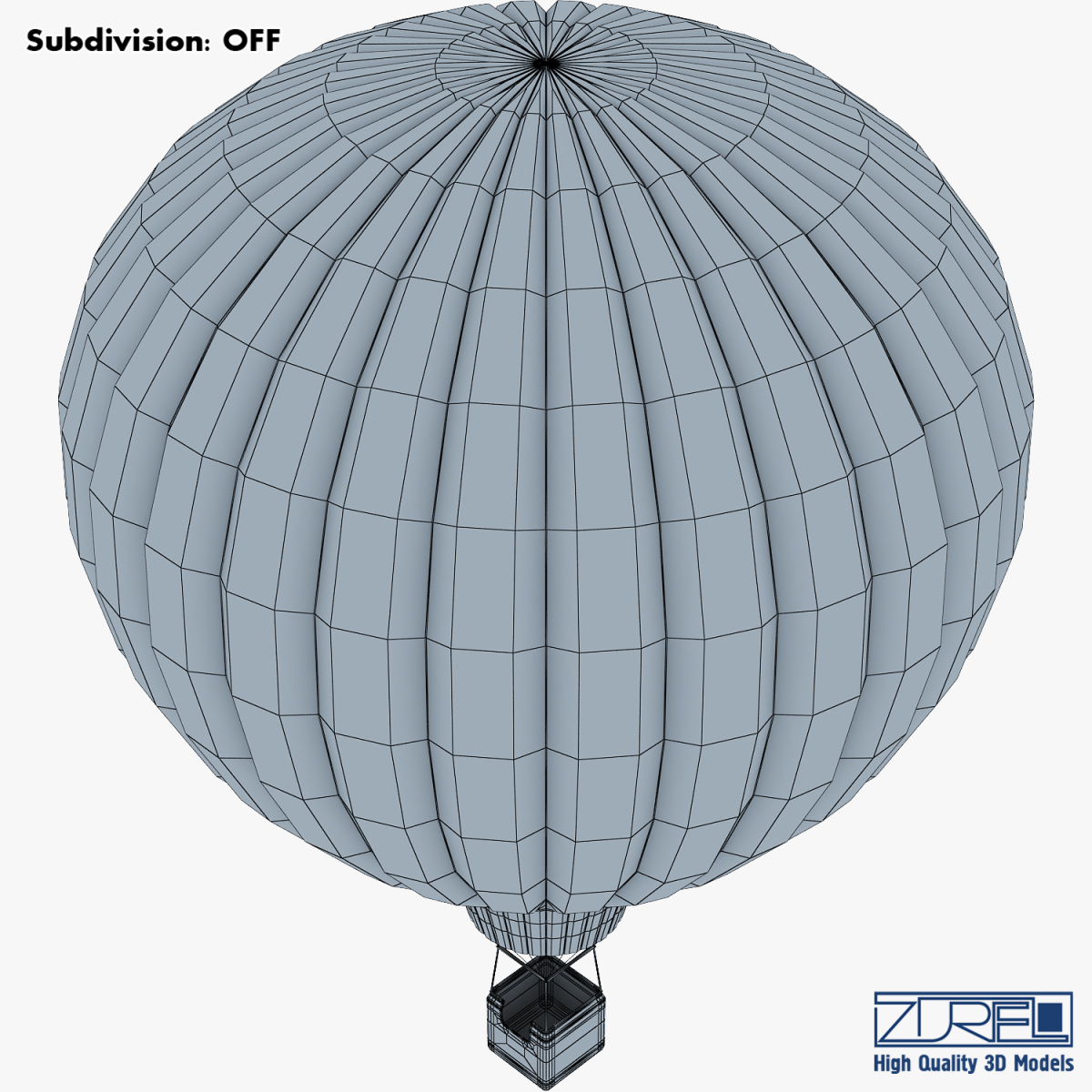 hot air balloon v 3d model