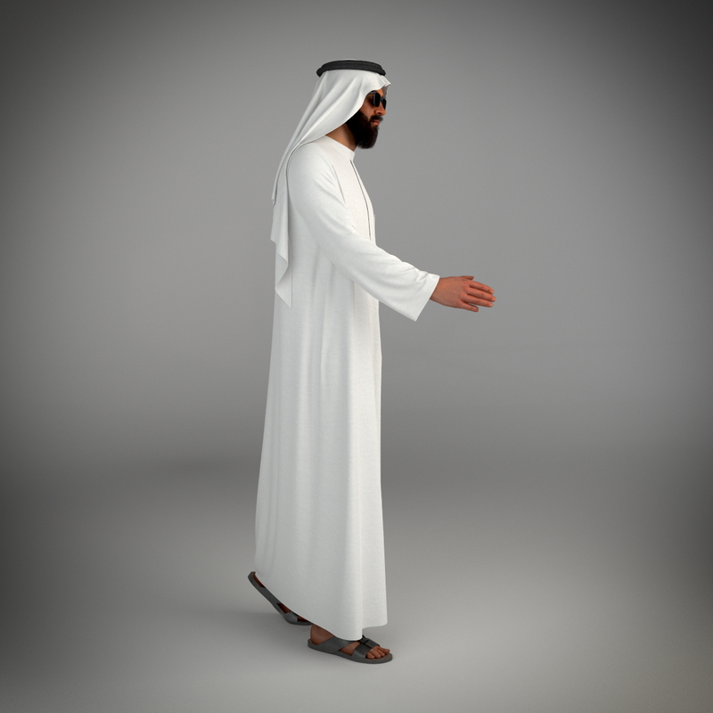 3d arab man traditional dubai