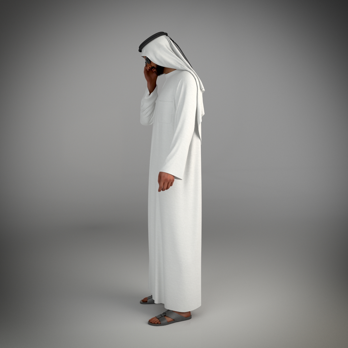 3d arab man traditional dubai
