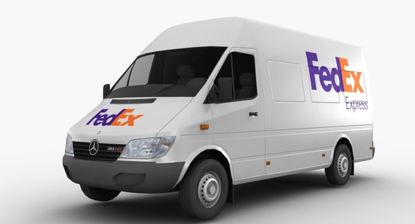 mercedes sprinter fedex 3d 3ds