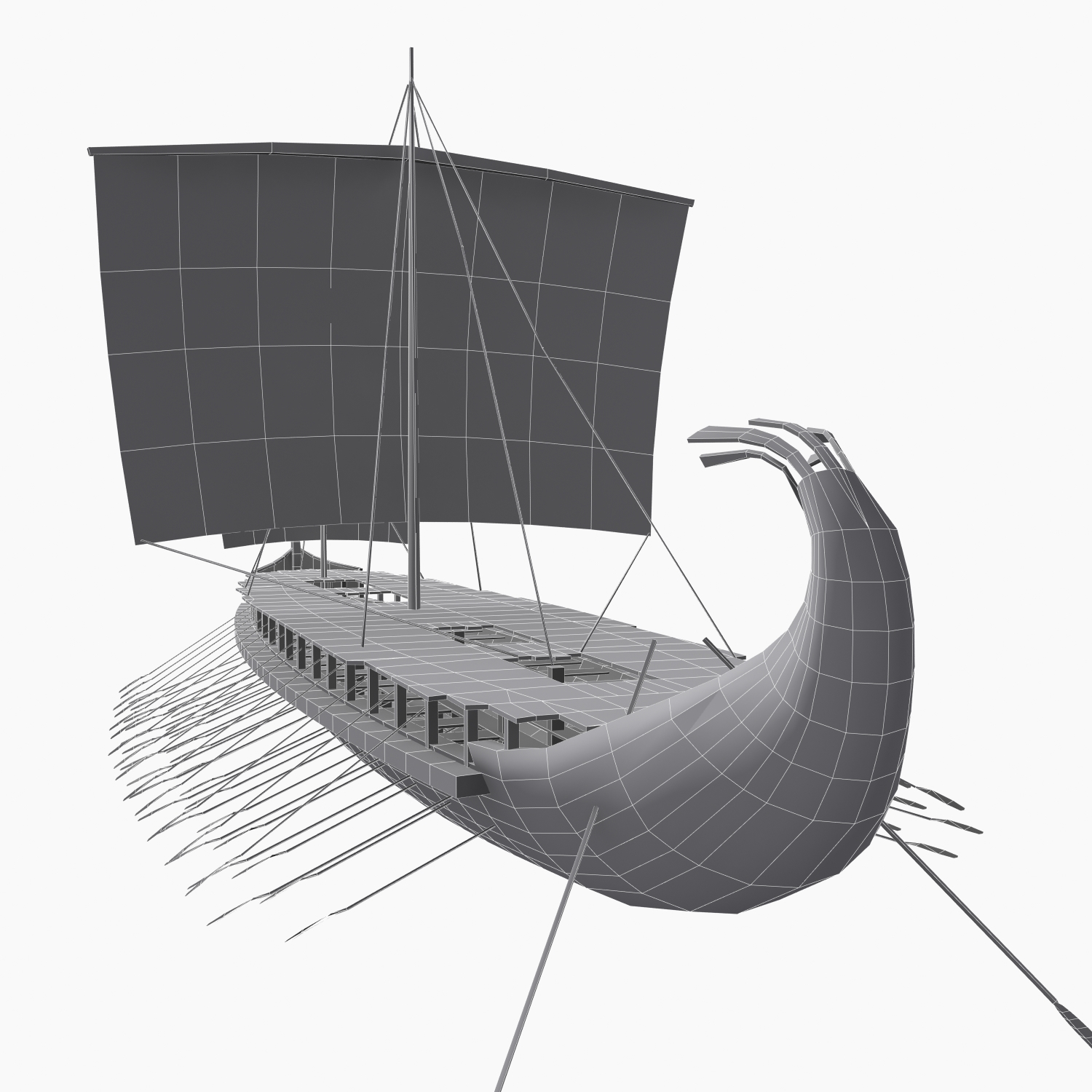 historical greek trireme 3d max