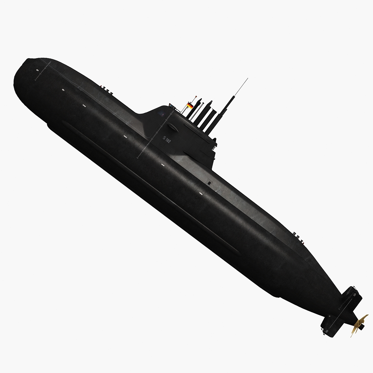3d model german type 212 submarine