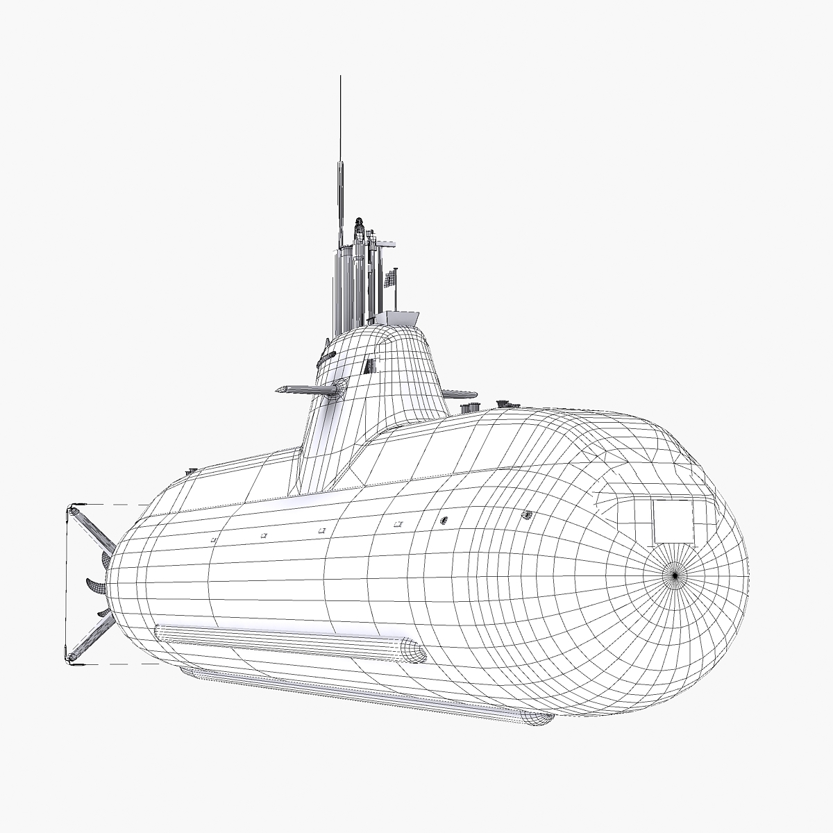 3d model german type 212 submarine
