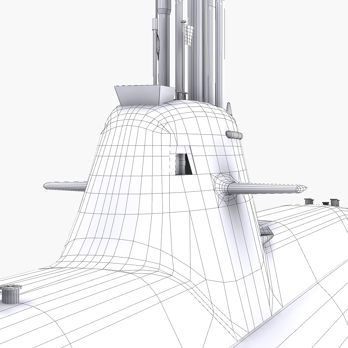 3d model german type 212 submarine