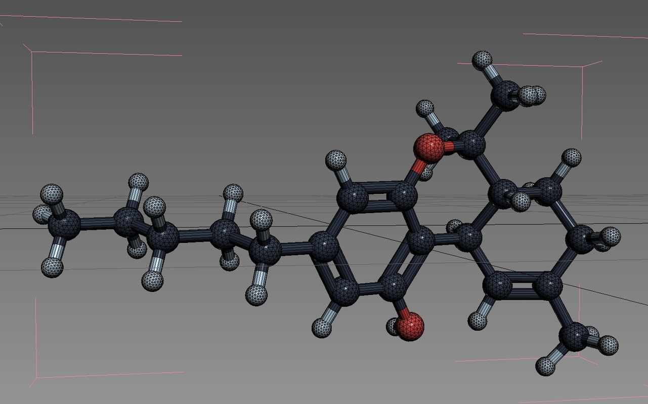 3d model of molecule active substance marijuana