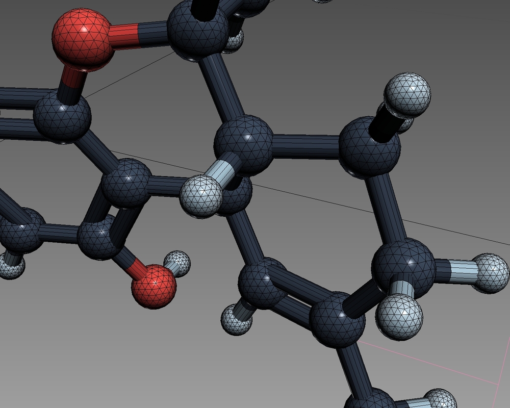 modèle 3D de Molécule de THC. Molécule de substance active de la ...