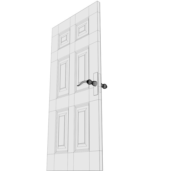 3d model raised panel door