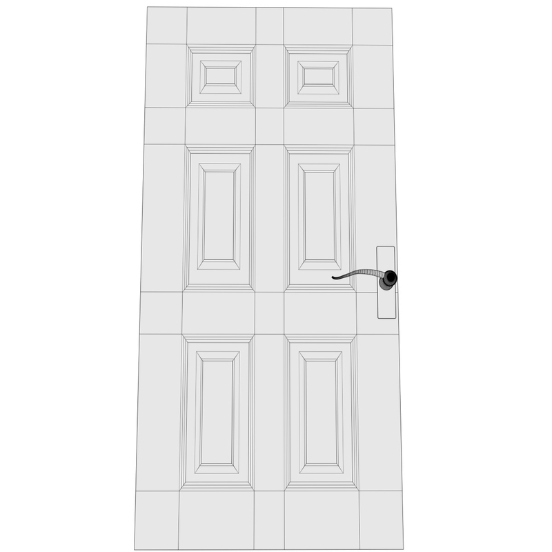 3d model raised panel door